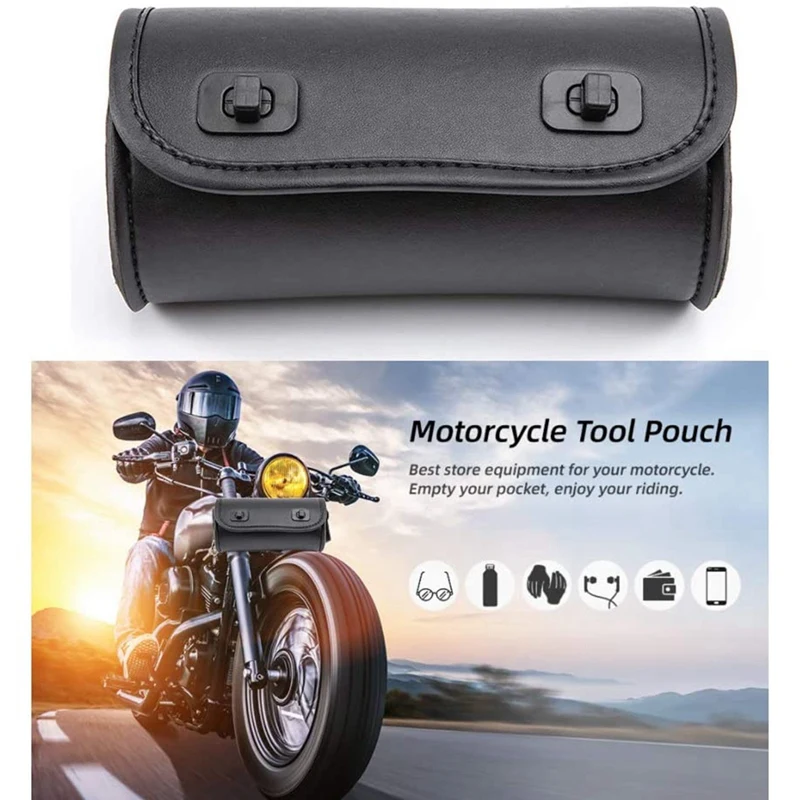 Other Motorcycle Accessories - Motorcycle Fork Bag PU Leather Handlebar ...