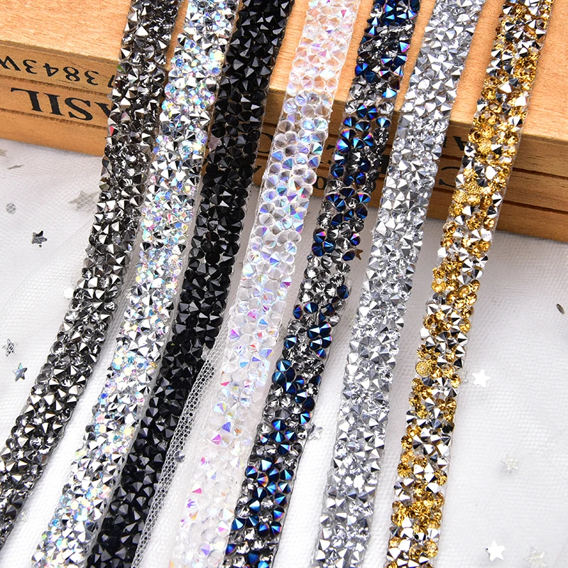2yards/5yards/lot Blingbling Rhinestone Tape Trim Strass Chain Banding ...