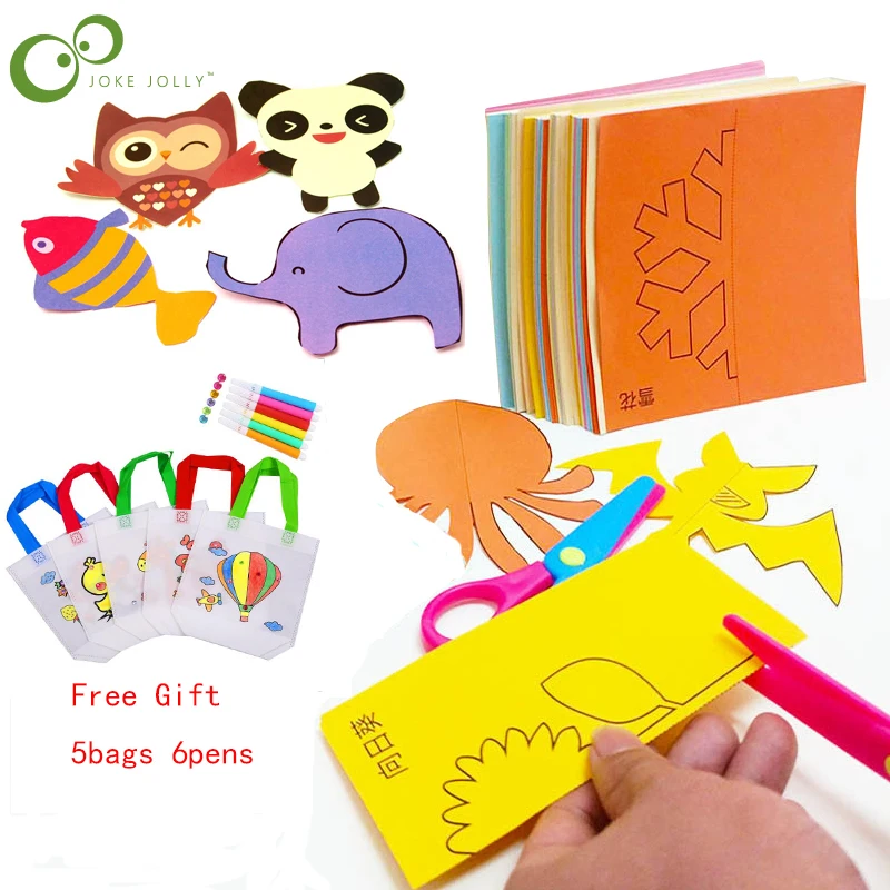 48pcs-Kids-Cartoon-Paper-Folding-and-Cutting-Toys-Children-Cartoon-DIY ...