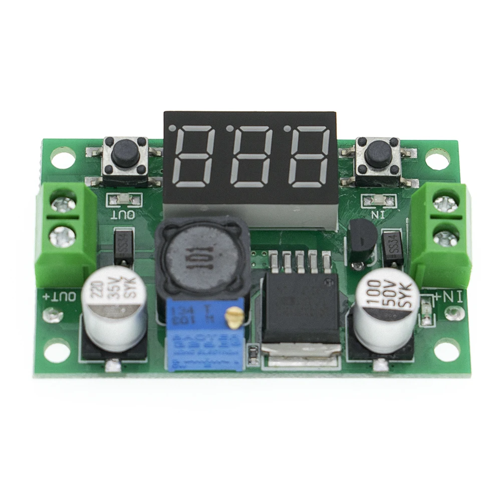 LM2596 BUCK 3A DC-DC Voltage Adjustable Step-Down Power Module + Red LED Voltmeter LM2596S-ADJ 4 ...