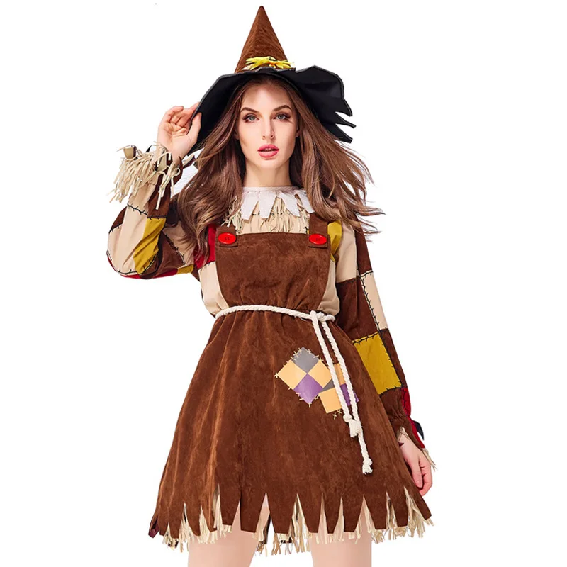The Wizard Of Oz Scarecrow Women Cosplay Costume 7434