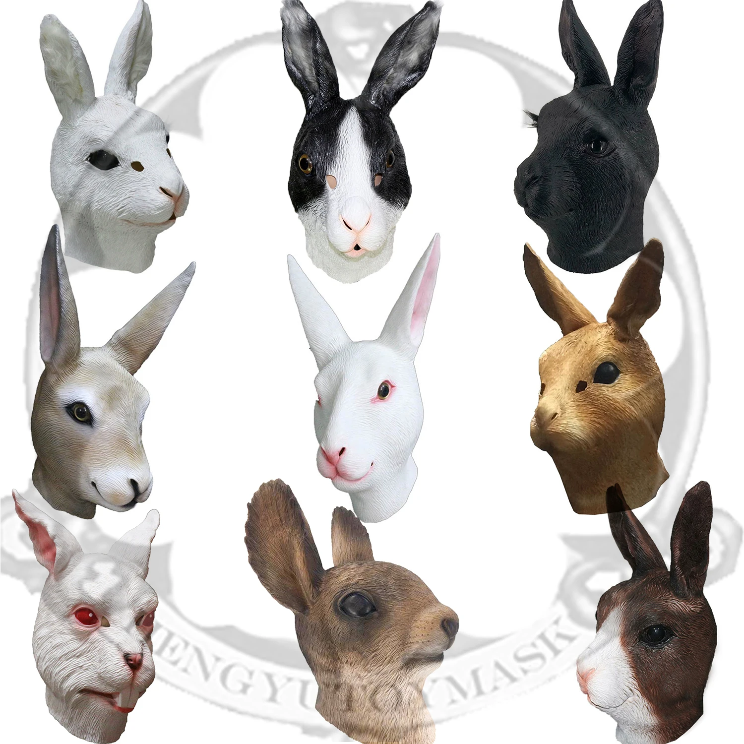 Animal-Head-Mask-Realistic-Rabbit-Mask-Cute-Hare-Halloween-Fancy-Dress ...