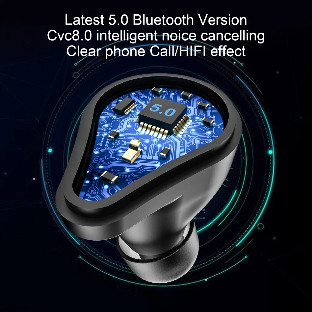 QCR T9 TWS наушники 9D стерео Bluetooth 5,0 беспроводные наушники IPX7 ...