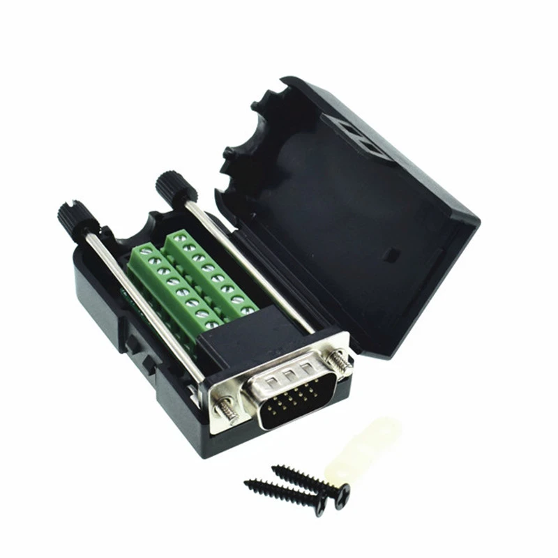 D SUB DB15 VGA Male/Female 3 Rows 15 Pin Plug Breakout Terminals Screw ...