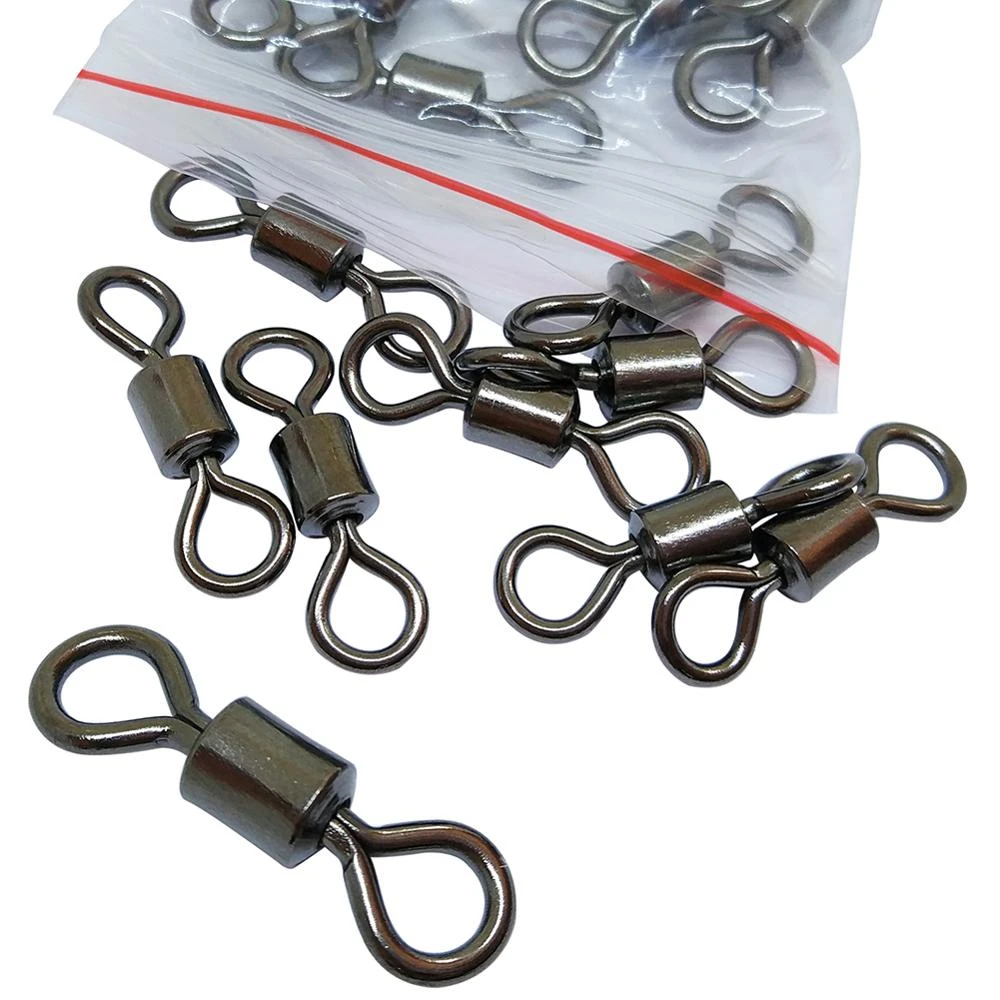 100 pieces Rolling Swivel Fishing Connectors #2 #14 Barrel Swivels ...
