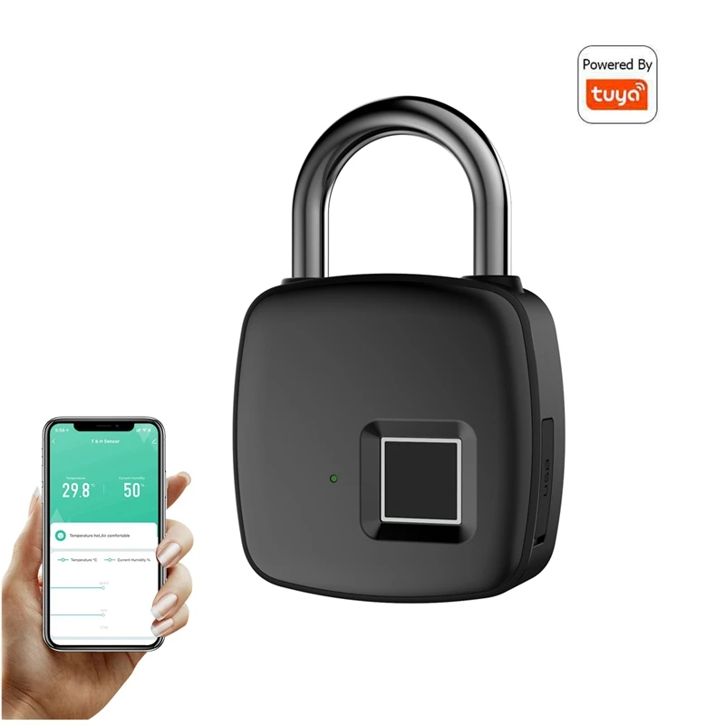 Tuya Fingerprint Padlock Lock Bluetooth Smart Padlock Mini Portable ...