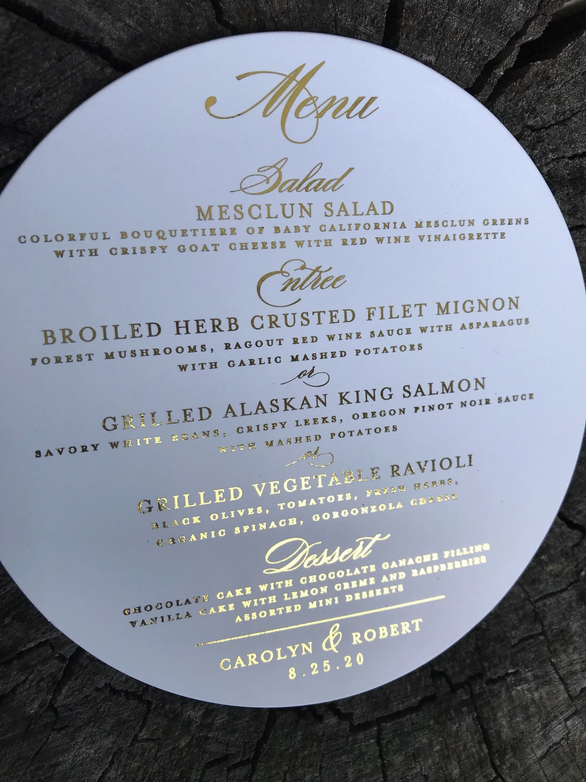 Set of 50 Black and Gold Round Menu Cards for Charger Plates, Wedding ...