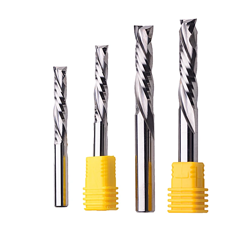 1pc Two Flutes Wood Cutter 6mm 8mm 10mm UP DOWN Spiral Carbide End Mill ...