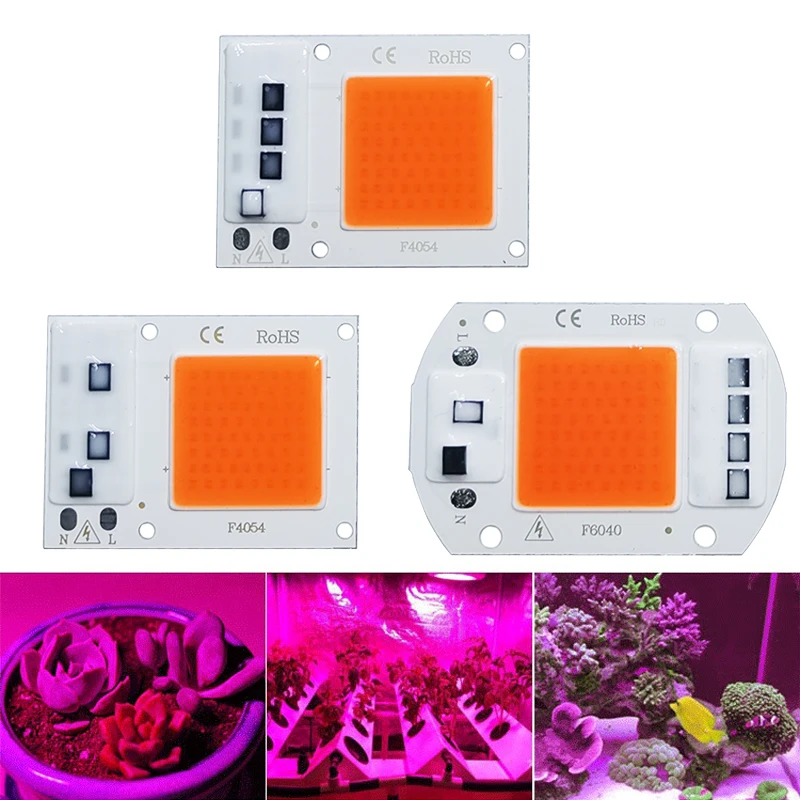Led Grow Cob Light Chip Full Spectrum Ac 220v 10w 20w 30w 50w No Need Driver For Growth Flower ...