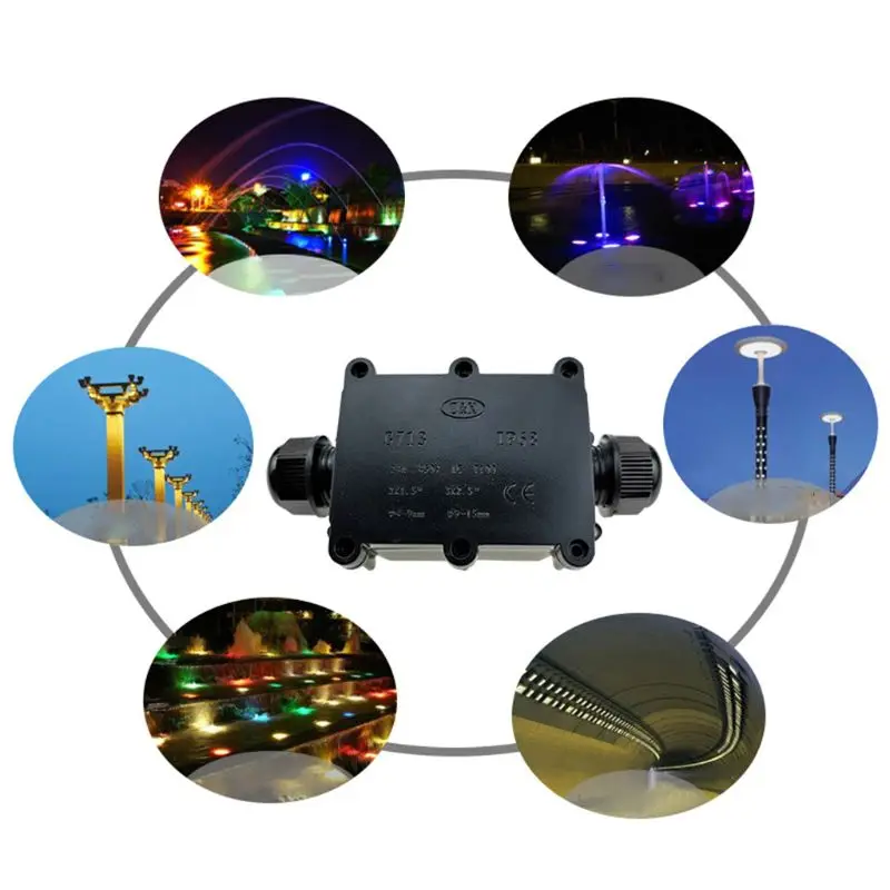 Junction Box IP68 Waterproof UV Sunproof Outdoor Multiple ways Plastic ...