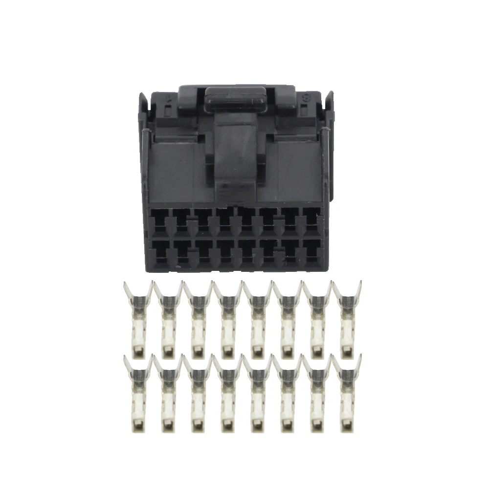 16-Pin-sheathed-connector-with-black-plastic-with-terminal-174046-2 ...