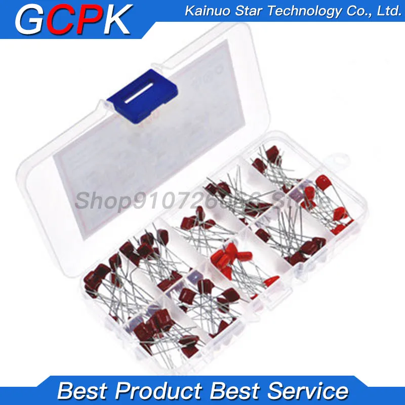 100pcs 10nf~470nf Metallized Polyester Film Capacitors Assortment Kit ...