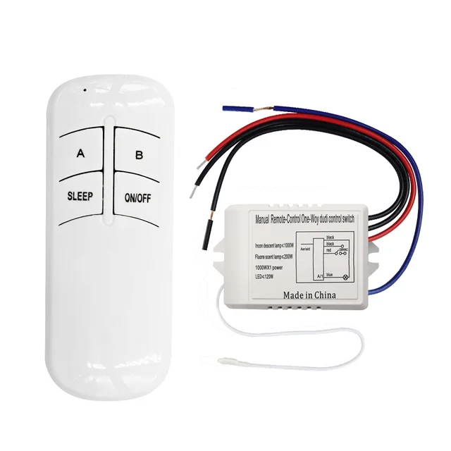QIACHIP AC 220V RF Remote Control 2 Way Relay Wireless Remote Switch ...