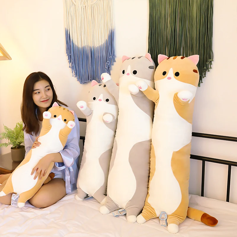 110cm Long Lovely Cat Pillow Cute Cat Plush Toys Birthday Present Sofa ...