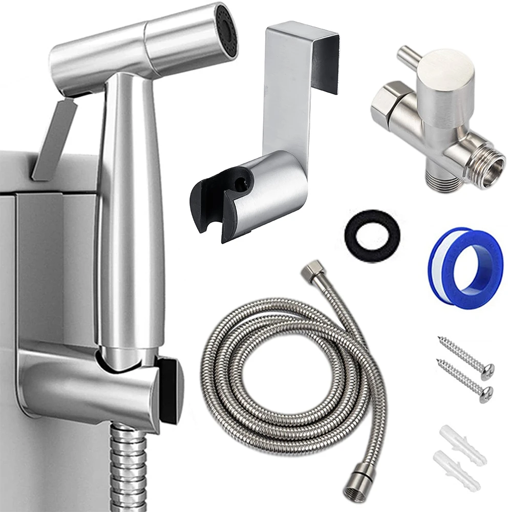 Handheld Toilet Bidet Sprayer Set Kit Stainless Steel Hand Bidet faucet ...
