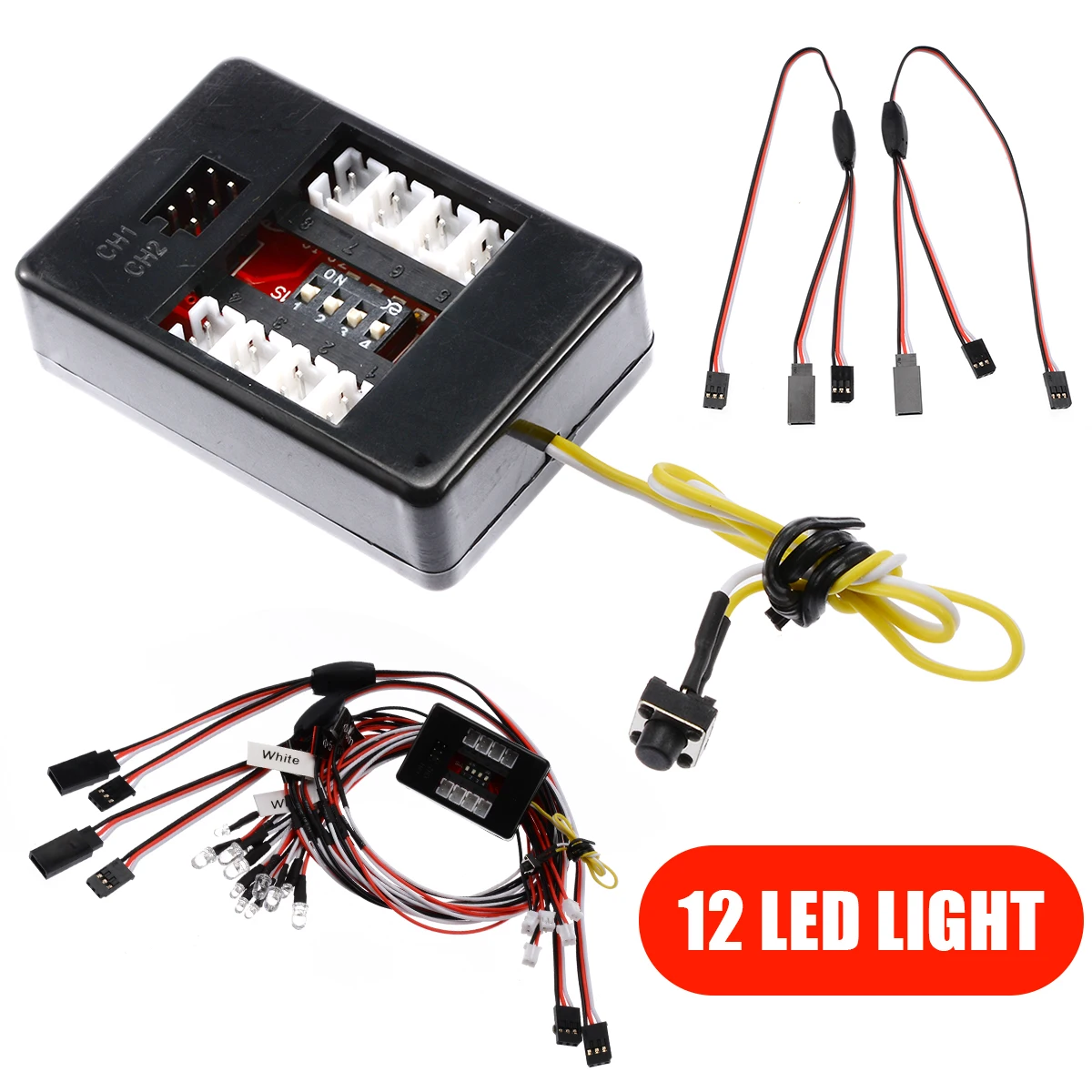 12Pcs-set-LED-Light-Lighting-Kit-Simulation-Flash-Lights-3-7V-RC-Car ...