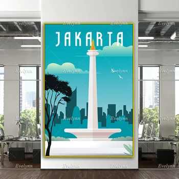 Jakarta Travel Poster, Jakarta Travel Print, Jakarta Wall Art ...