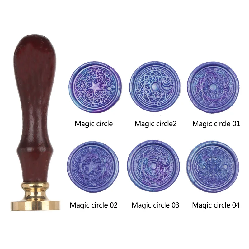 WYSE Magic Circle Sealing Wax Stamp Metal Retro Birthday Card Wood ...