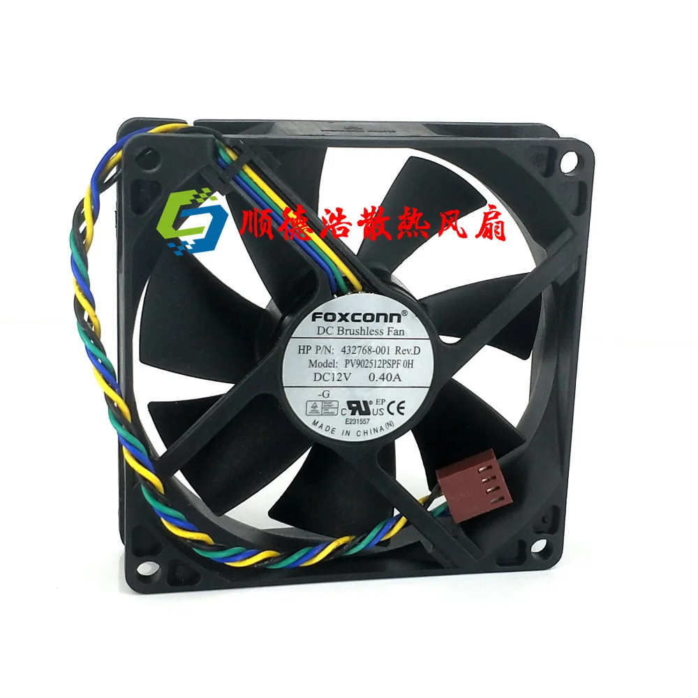 original 9025 9cm PV902512PSPF 12V 0.40A 4-wire PWM temperature control chassis CPU cooling fan ...