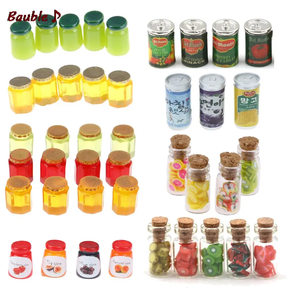 Set of 2 dolls house miniature Grocery Fruit Jam condiments Miniatures ...