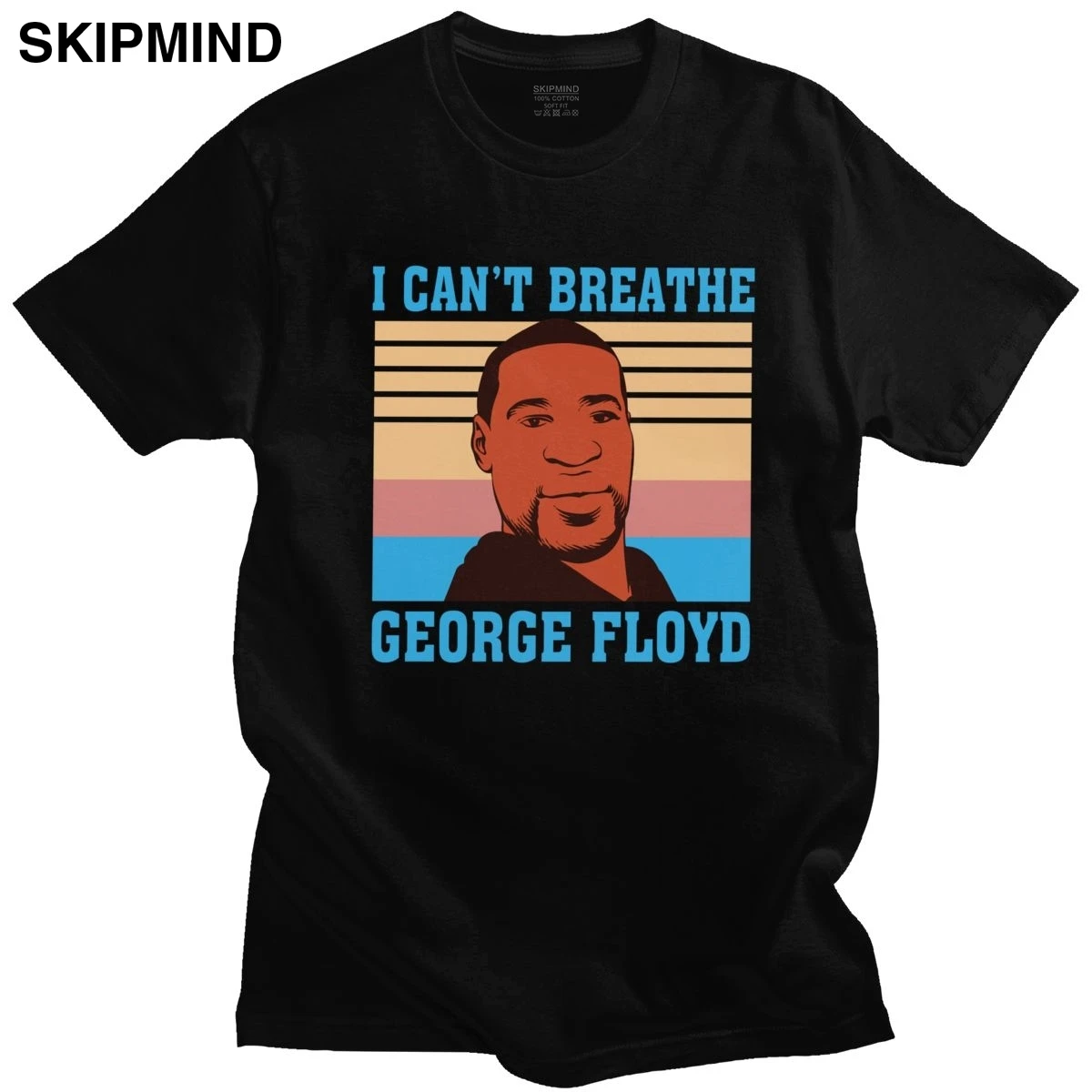 2020 Justice for George Floyd T Shirt Men Short Sleeve Cotton I Can't ...