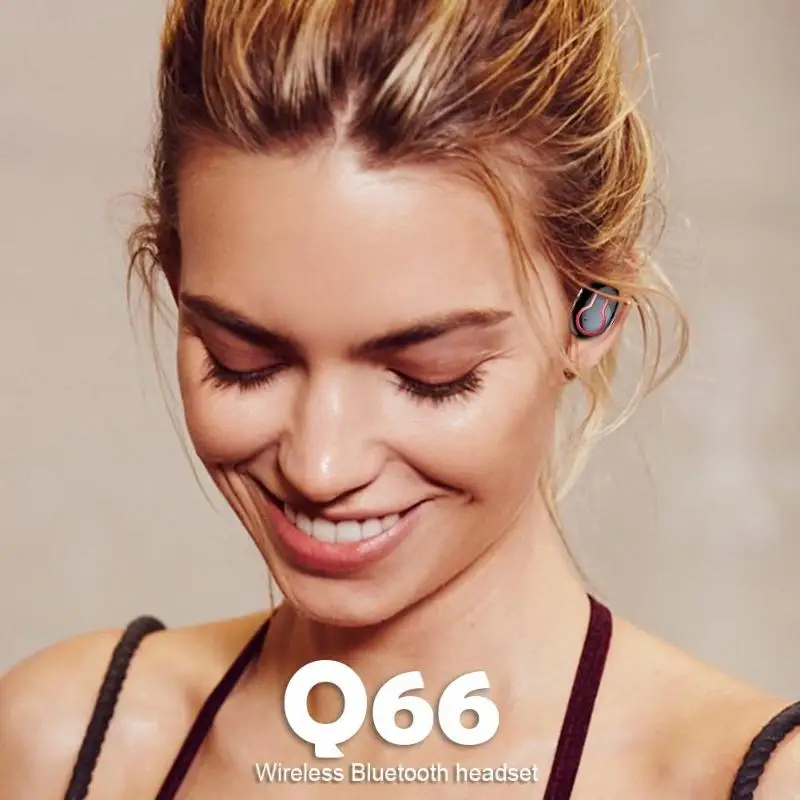 Q66 Беспроводная V5.0 Bluetooth гарнитура HD стерео гарнитура ...