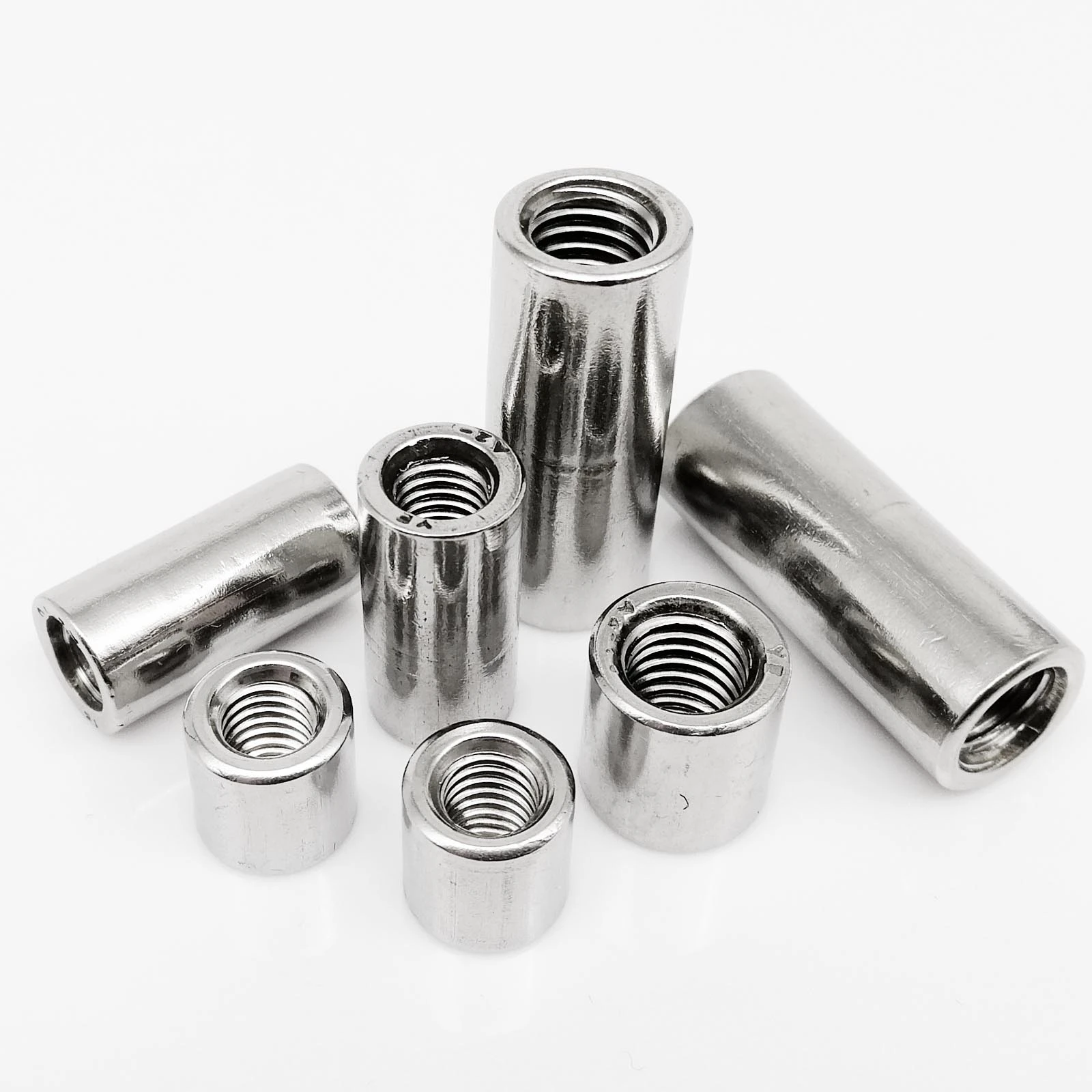2/10pcs M3 M4 M5 M6 M8 M10 304 Stainless Steel Extend Long Lengthen Round Coupling Nut Connector ...