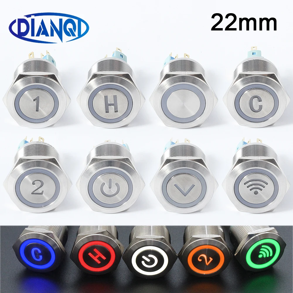 22mm-metal-push-button-switch-Symbol-led-number-1-2-power-H-C-WIFI ...