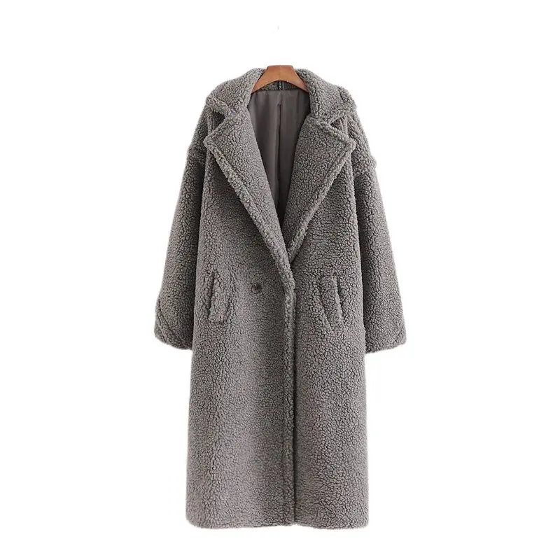 Autumn Winter Women Gray Teddy Coat Stylish Female Thick Warm Cashmere ...