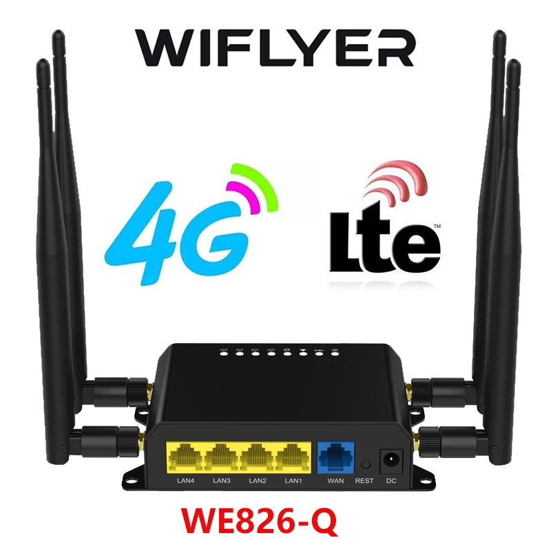 Wiflyer WE826 Q 3G 4G 와이파이 라우터 2.4G 홈 와이파이 라우터 4G 모뎀 sim 카드 슬롯 와이파이 증폭기 ...