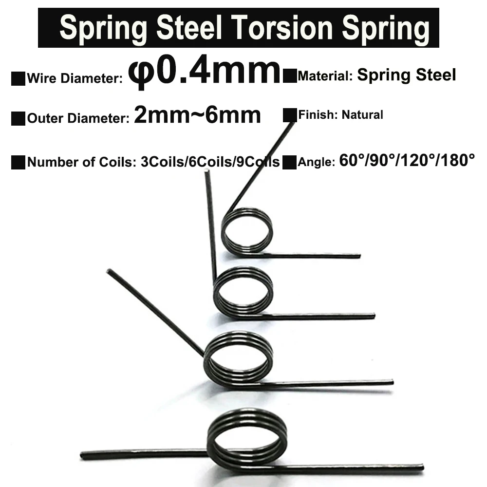 10Pcs-Wire-Diameter-0-4mm-Spring-Steel-Tiny-Torsion-Spring-Hairpin ...