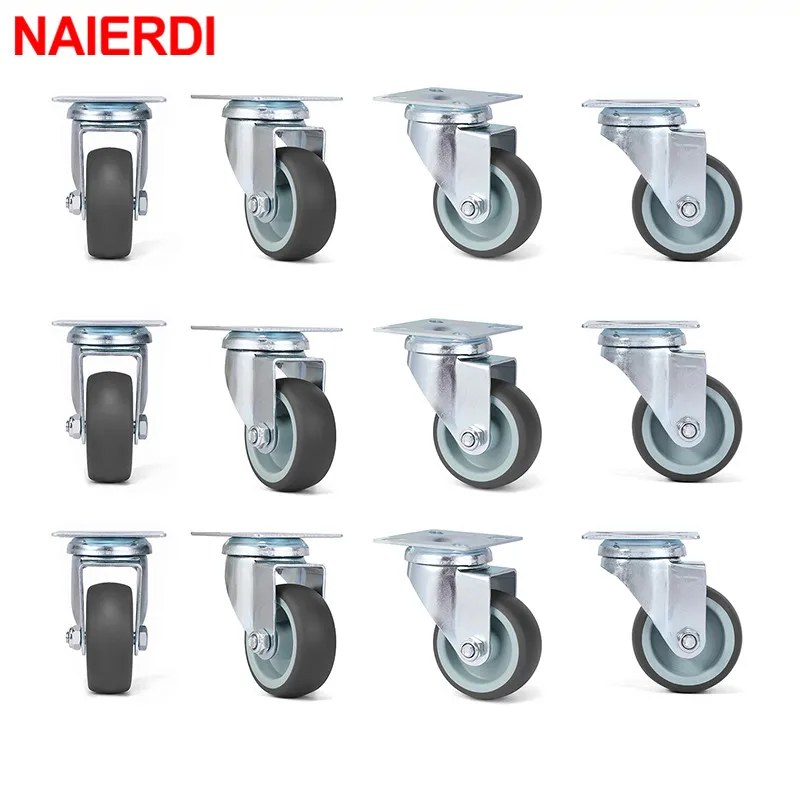 NAIERDI-4-8-12-16PCS-TPR-Soft-Rubber-Furniture-Wheels-2-inch-Casters ...