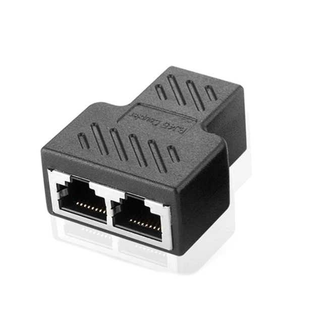 Rj45 Ethernet Lan Network Splitter Double Adapter 3ports Qost RJ45