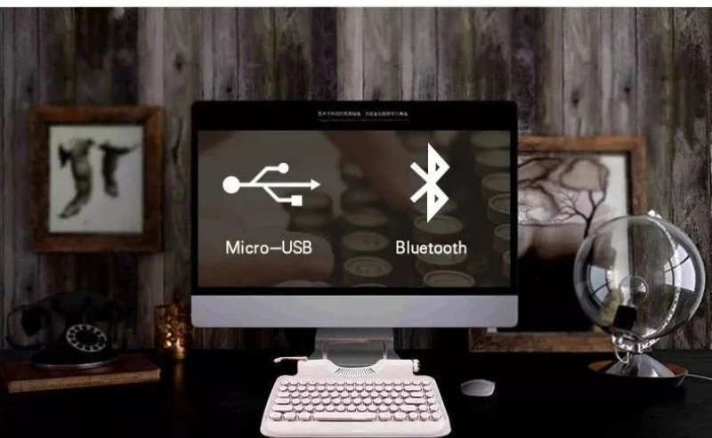 MX520 Hellboy KnewKey Steampunk Typewriter Wireless Keyboard