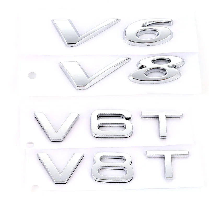 3D Car Sticker 3.0 5.0 V6 V8 V6T V8T Stickers Rear Emblem Badge Decals ...