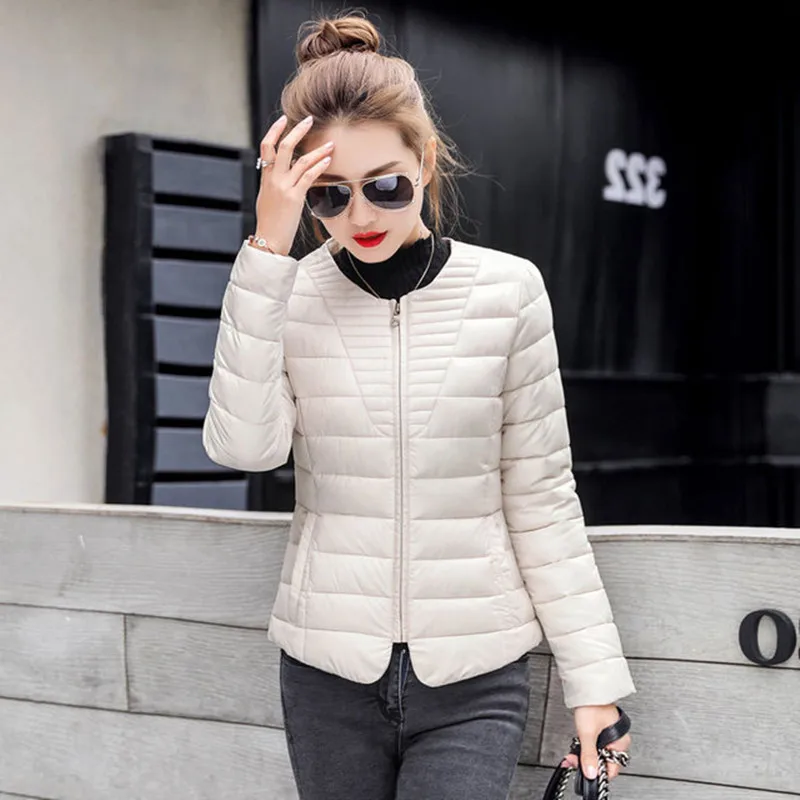 Новинка зимний женский короткий светильник пуховик женское тонкое хлопковое пальто пуховик