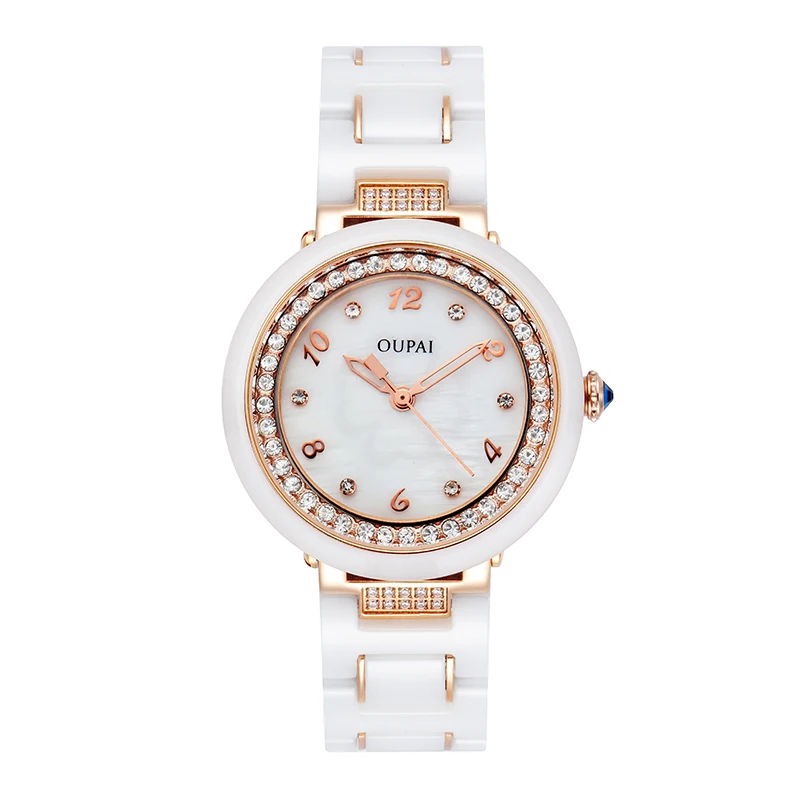 OUPAI-Rel-gio-colorido-de-cer-mica-diamantada-para-senhoras-branco-anti ...
