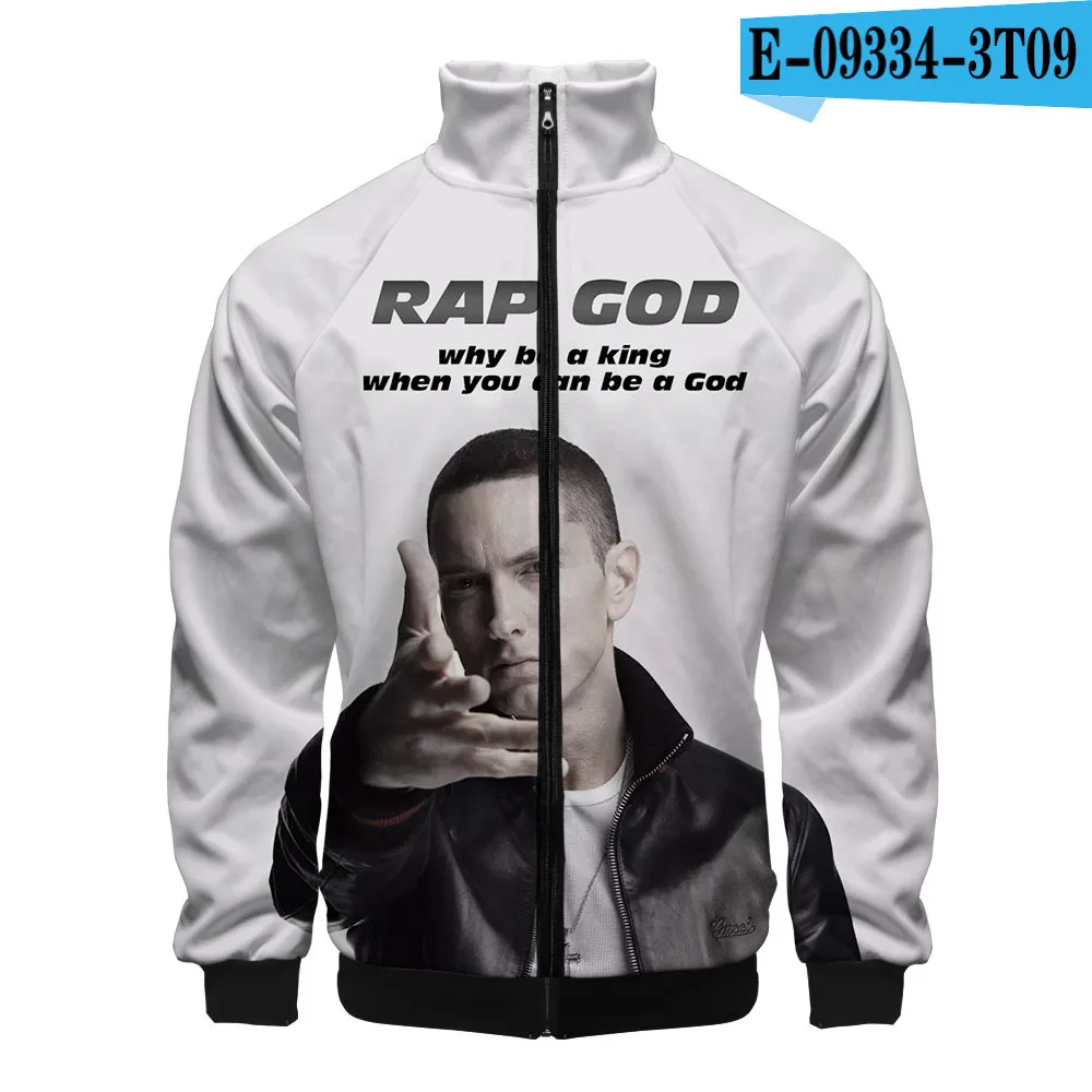 Fashion Murder Rapper Eminem 3D Color Print Stand Collar 2021 Zipper ...