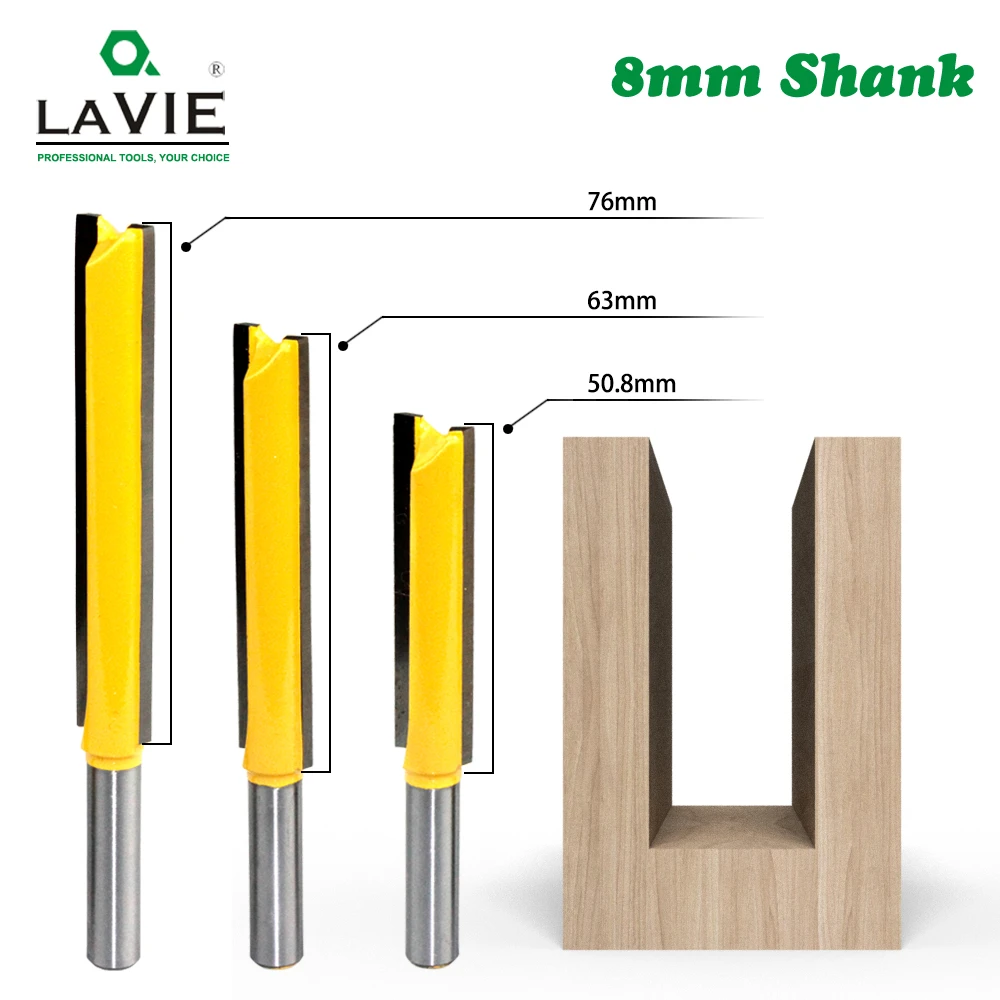 LA VIE 1 pc 8mm Shank Straight Router Bit 1/2 inch Milling Cutting ...