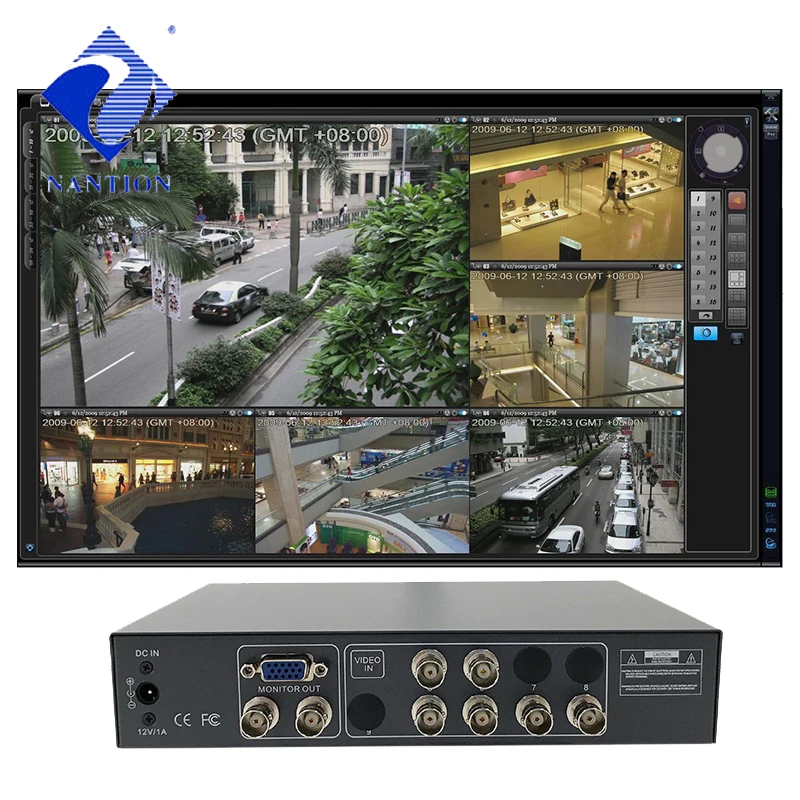 6 채널 CCTV 컬러 쿼드 멀티플렉서 비디오 분배기 프로세서 VGA 및 BNC 출력 키트 스위처 금속 케이스, 6in1out ...