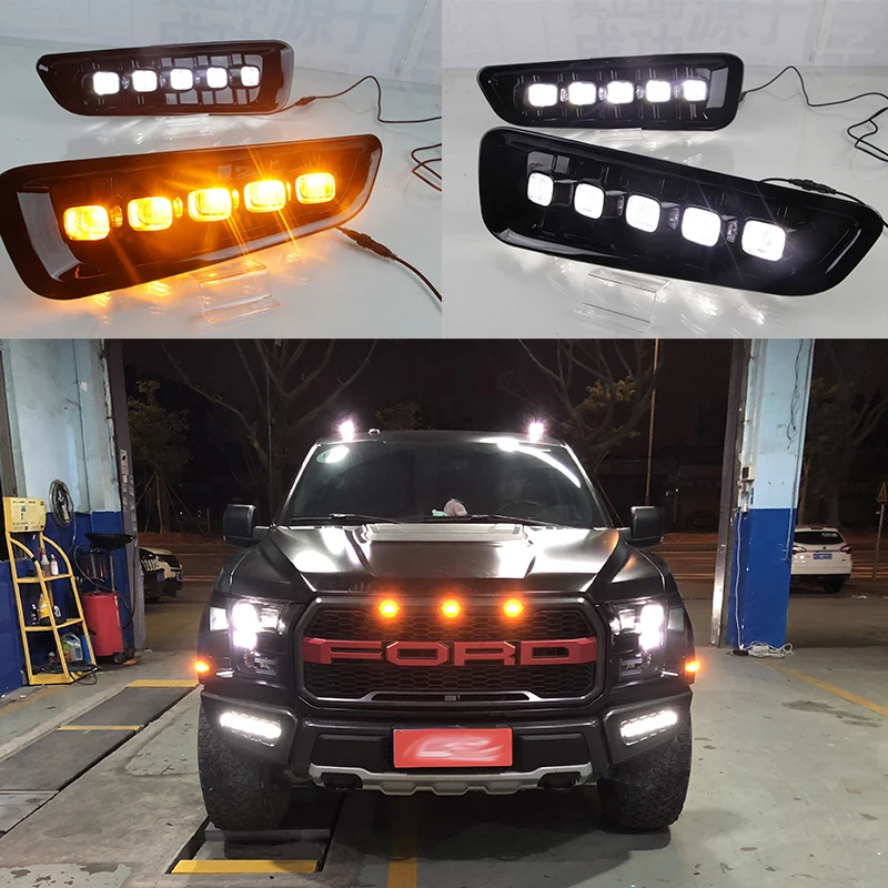 Car-flashing-LED-DRL-Daytime-Running-Light-Daylights-for-Ford-Raptor ...