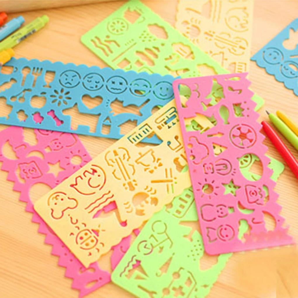 New 4PCS Drawing Toys Tool Baby Kids Stationery Ruler School Painting ...