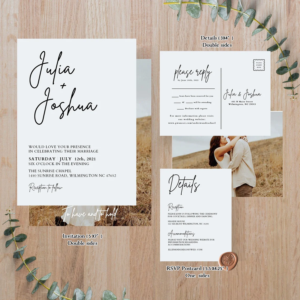 Modern Calligraphy Wedding Invitations