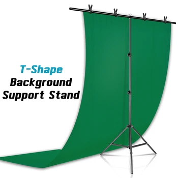 SH T-Shape Backdrop Stand Kit with Background Cloth Video Chroma Key ...