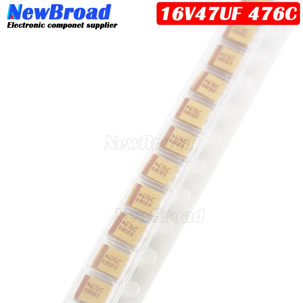 10PCS SMD 극성 탄탈 콘덴서 TAJB476K016RNJ 16V 47 미크로포맷 47U 마크 476C 3528 1210 B ...