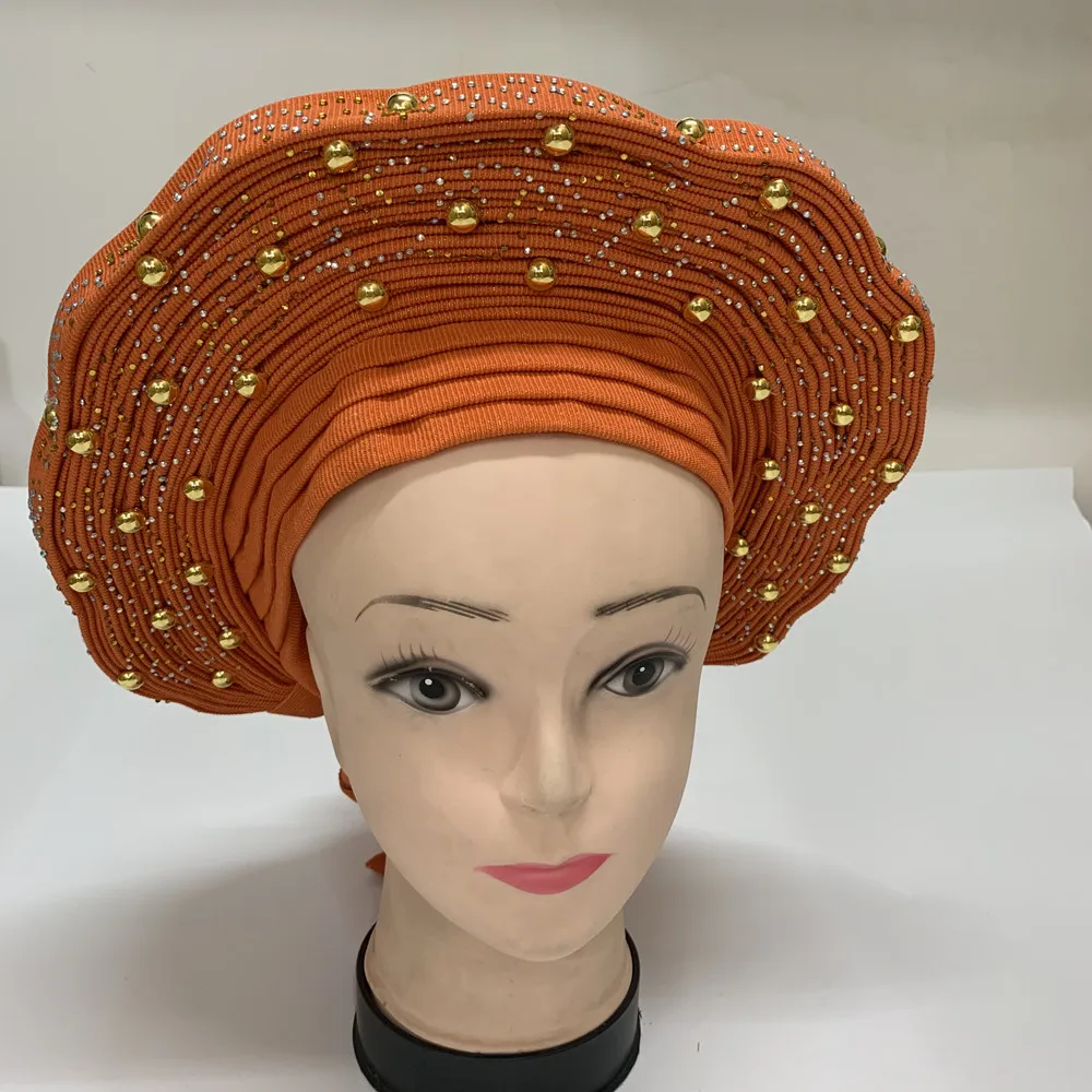 New Style African Aso Oke Headtie Auto Asoebi Gele Headwear With Iron ...