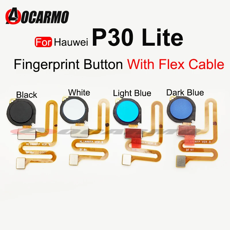 For Huawei P30 Lite Fingerprint Home Button Touch ID Sensor Flex Cable ...