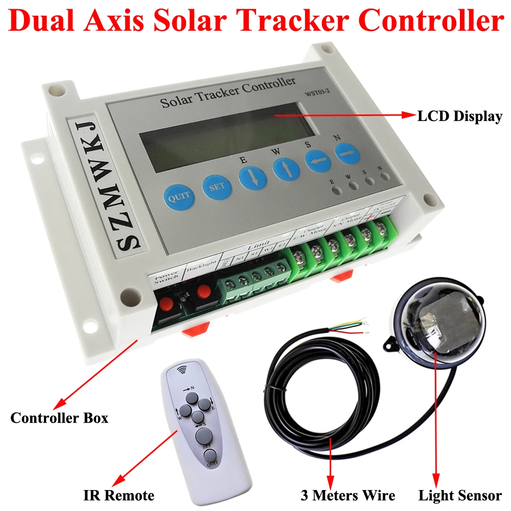Dual complete solar tracking Electronic LCD Controller Dual Axis Solar ...
