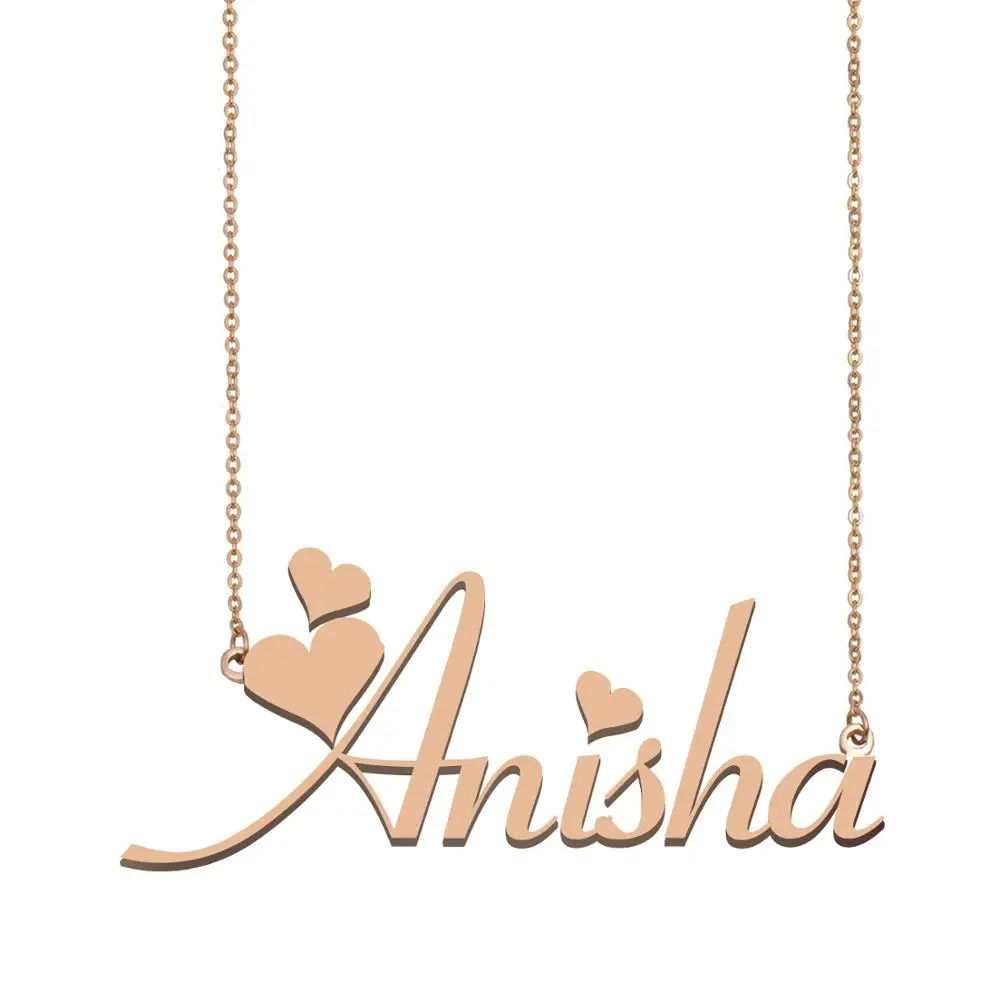 Anisha Name Necklace, Custom Name Necklace for Women Girls Best Friends ...