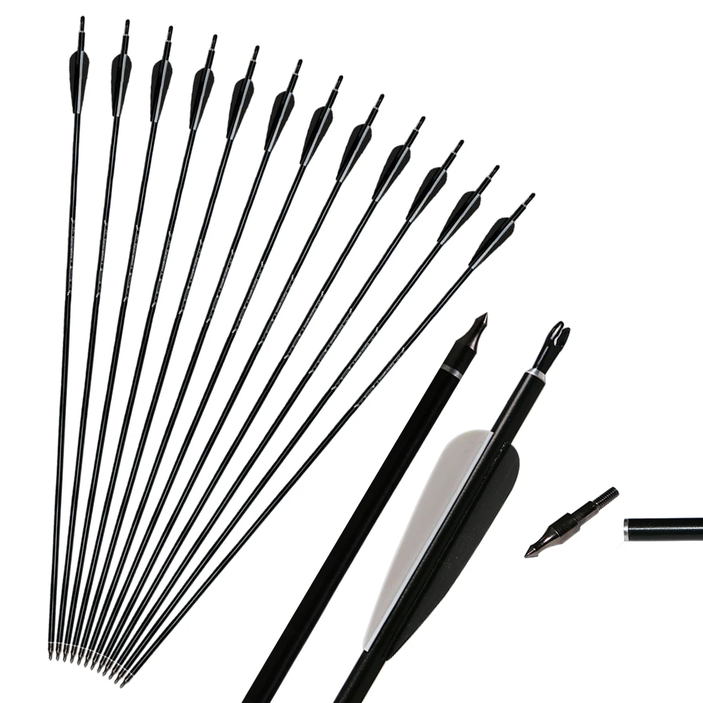 6/12pcs Aluminium Arrows 31'' Aviation Aluminum Alloy Archery Hunting ...